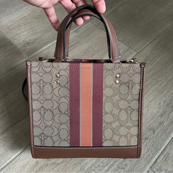 Coach | Bags | Coach Dempsey Tote 22 In Signature Jacquard With Stripe ...